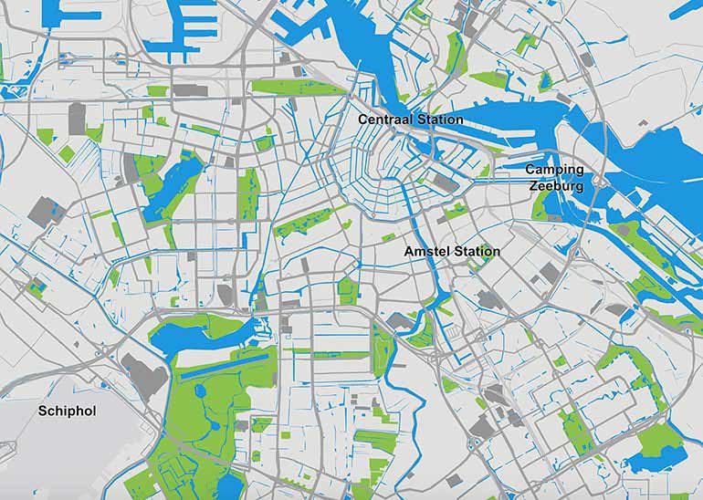 Route - Camping Zeeburg Amsterdam